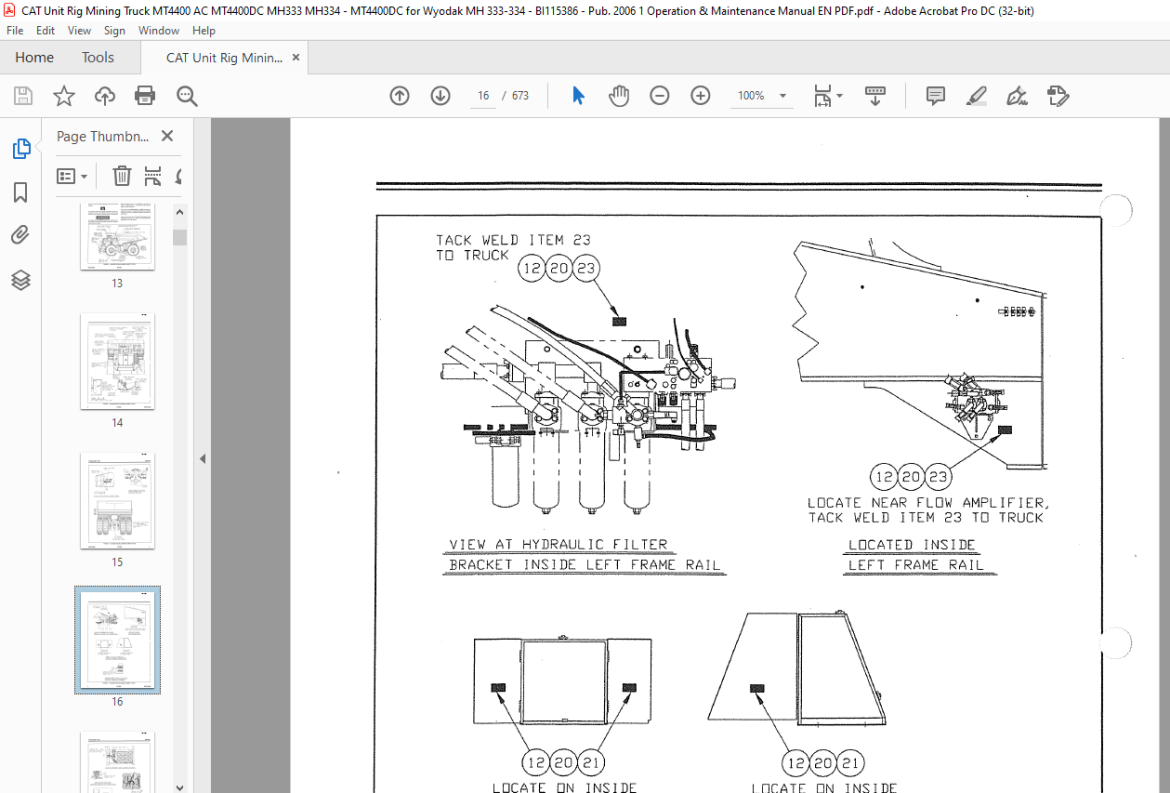 CAT Bucyrus Unit Rig Mining Truck MT 4400DC (Wyodak) Mechnical Manual ...