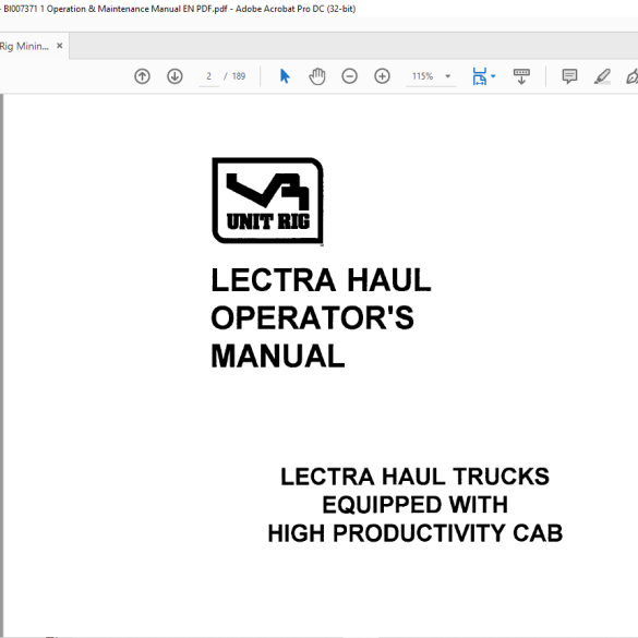 CAT Unit Rig Mining Truck Lectra Haul Equipped with High Productivity ...