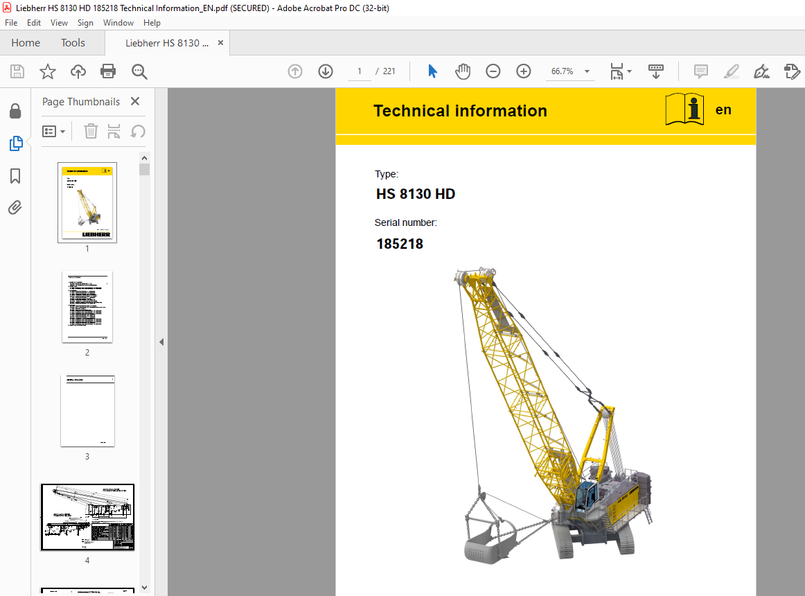 Liebherr HS 8130 HD Technical Information Manual SN 185218 - PDF ...