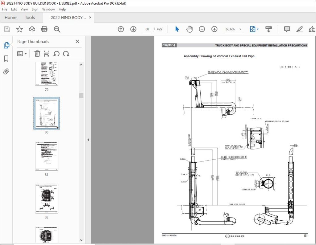 2023 Hino L Series Body Builder Book Service Manual BM2151A6USA - PDF ...
