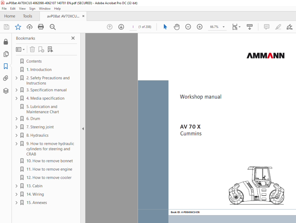 Ammann AV 70 X Tandem Roller Workshop Manual 4062098 PDF – HeyDownloads ...
