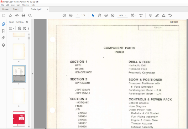 CAT Hydraulic Jumbo Component Parts List Manual (BI010269) - PDF DOWNLOAD