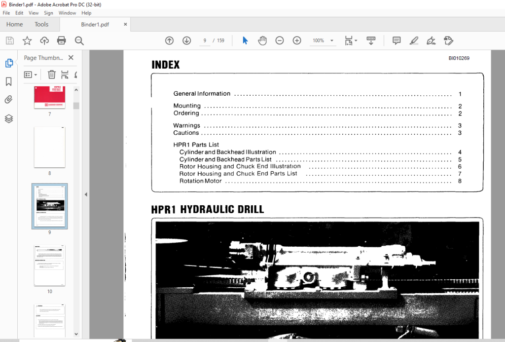 CAT Hydraulic Jumbo Component Parts List Manual (BI010269) - PDF DOWNLOAD