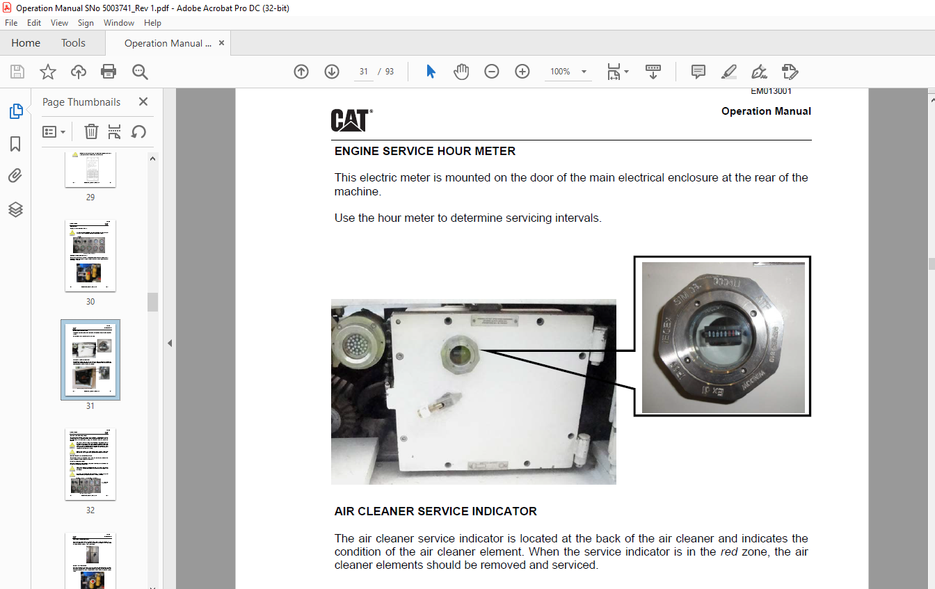 CAT SH660 D Roof Support Carrier Operation Manual SN 5003741 – PDF ...
