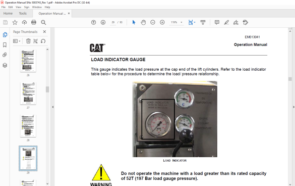 CAT SH660 D Roof Support Carrier Operation Manual SN 5003742 - PDF ...