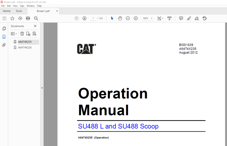 CAT Scoop SU488 L and SU488 Scoop Operation Manual - PDF DOWNLOAD
