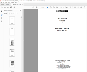 Liebherr Crane LTC 1055-3.1 Load Chart Manual 056319_T – PDF DOWNLOAD ...