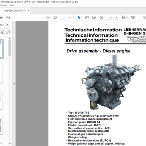 Liebherr Crane LTM 1080-1 Carrier Diesel Engine Technical Information ...