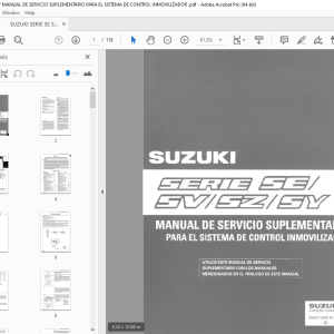 SUZUKI SERIE SE SV SZ SY MANUAL DE SERVICIO SUPLEMENTARIO PARA EL ...