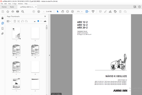AMMANN ARX 12-2 ARX 16-2 ARX 20-2 TANDEMOVÝ VÁLEC NÁVOD K OBSLUZE PDF ...