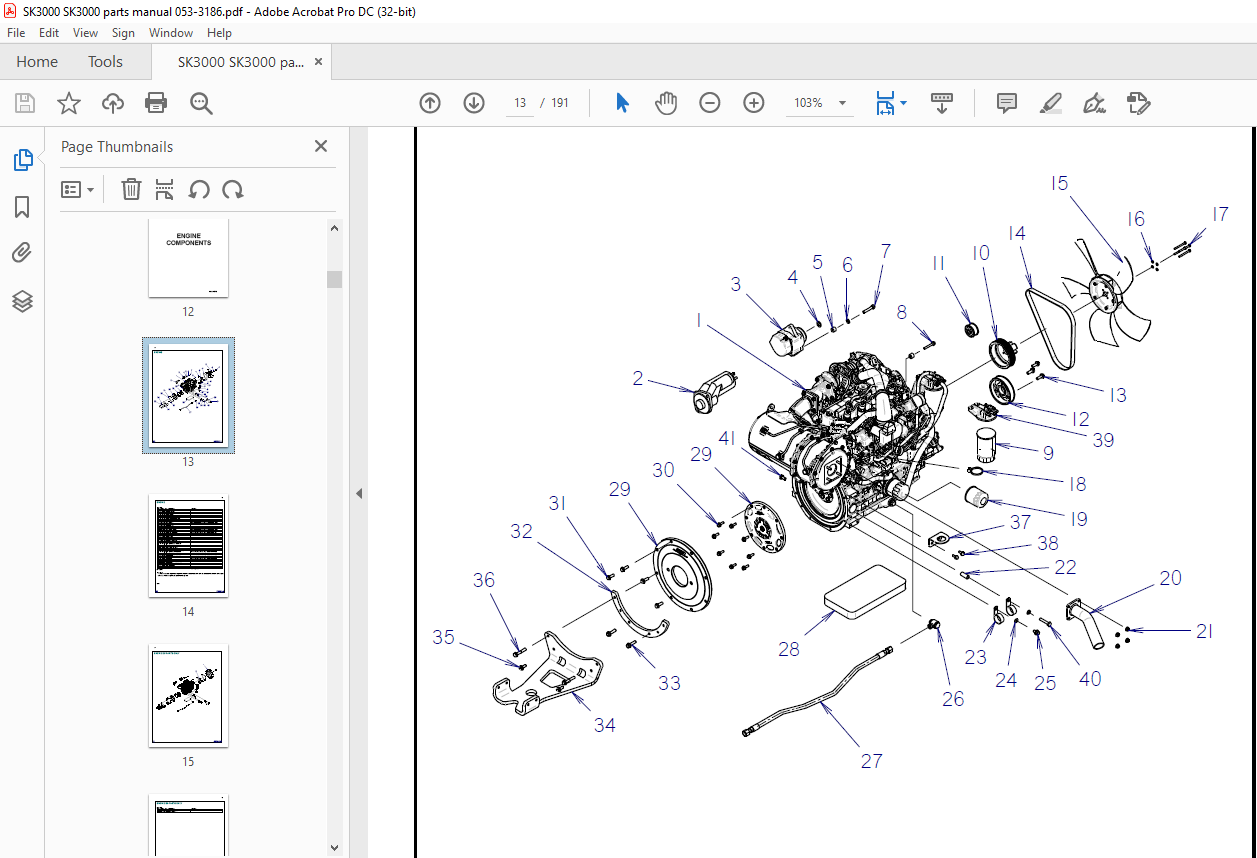 Ditch Witch SK3000 Yanmar® 4TNV86CT Parts Manual 053-3186 PDF ...