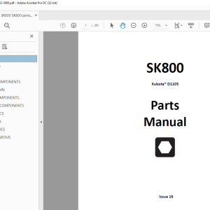 Ditch Witch SK800 Kubota® D1105 Parts Manual 053-3000 - PDF DOWNLOAD ...