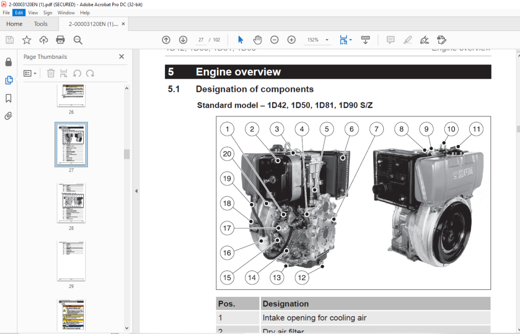 Hatz Diesel 1D42 1D50 1D81 1D90 Diesel Engine Operation Manual PDF ...