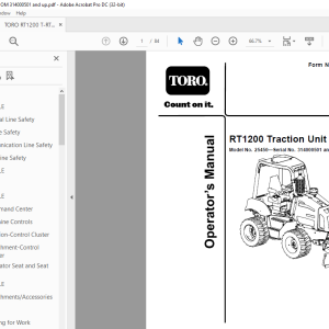 TORO RT1200 Traction Unit Operator`s Manual - PDF DOWNLOAD ...