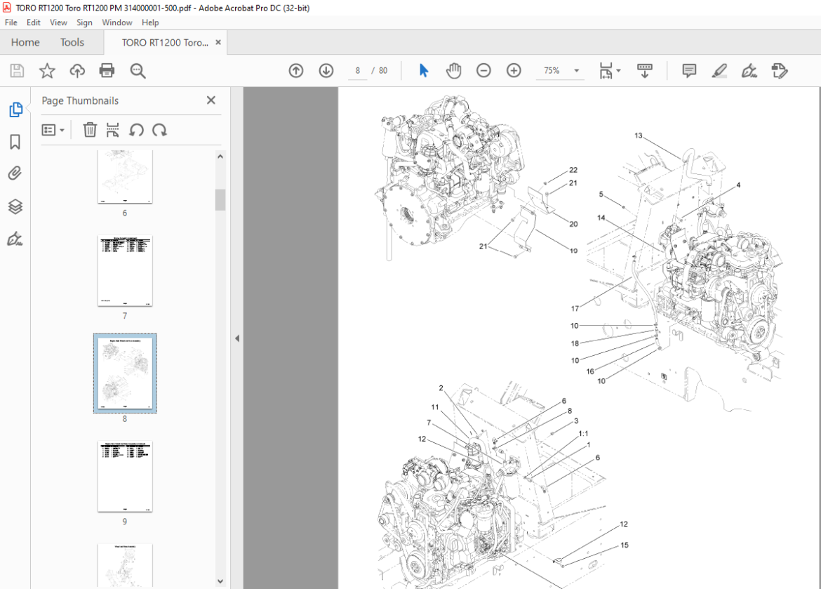TORO RT1200 Traction Unit Parts Manual PDF