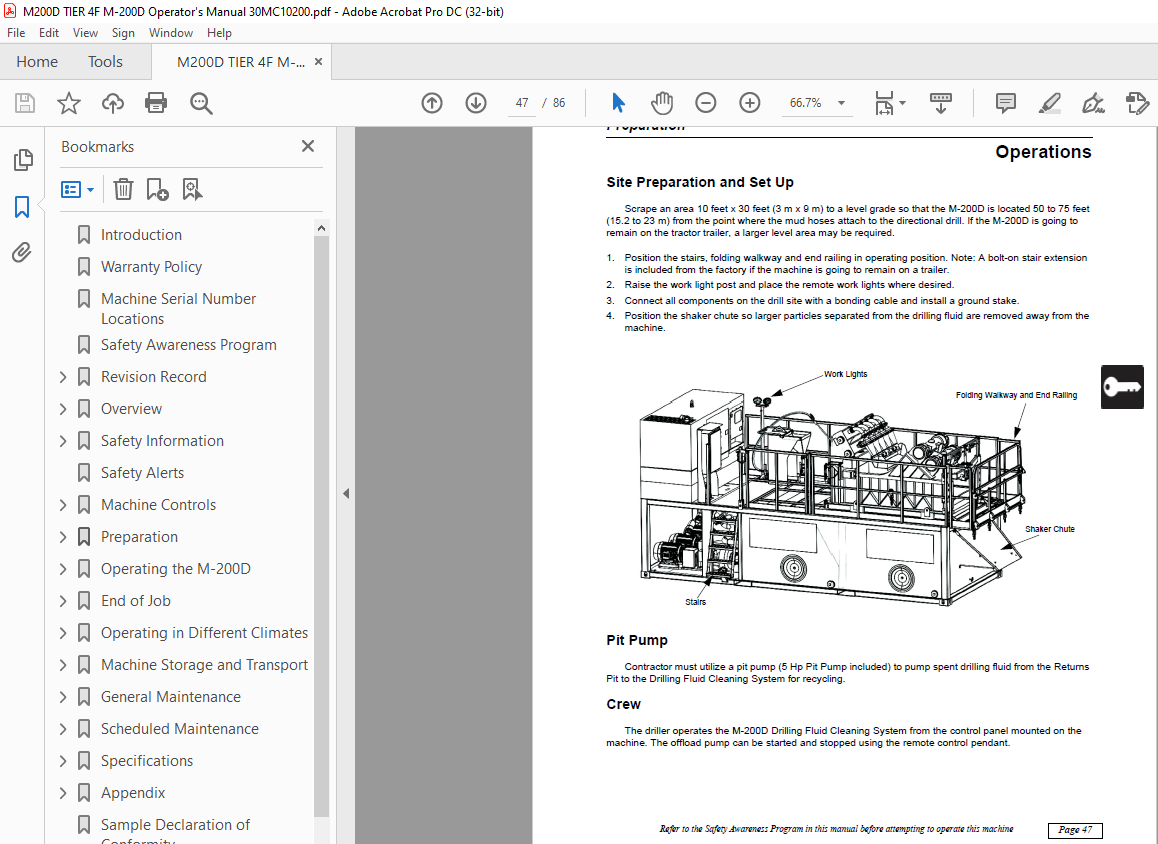 TRENCOR M-200D Operation & Safety Instruction Manual PDF