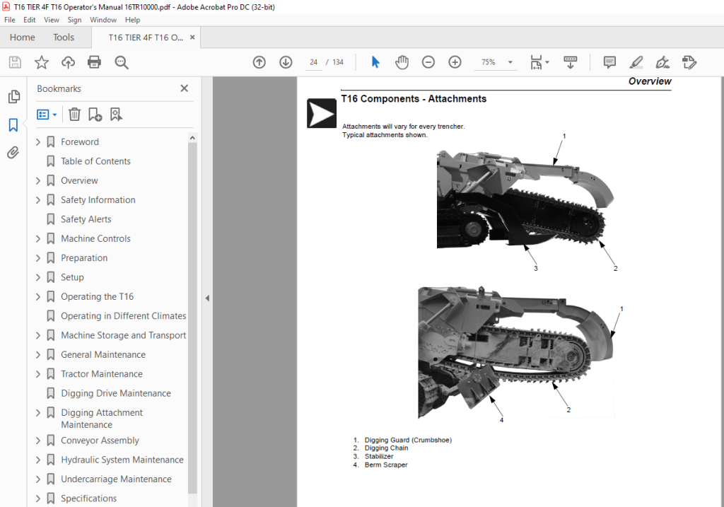 Trencor T16 Operation & Safety Instruction Manual 16TR10000 PDF ...