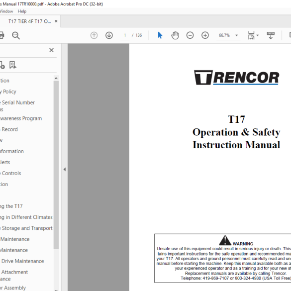 Trencor T14 Trencher Parts Manual 7053-0099 - PDF DOWNLOAD