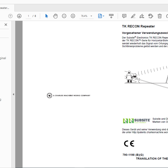 Ditch Witch TK RECON sērijas vadības sistēma Operatora rokasgrāmata PDF ...