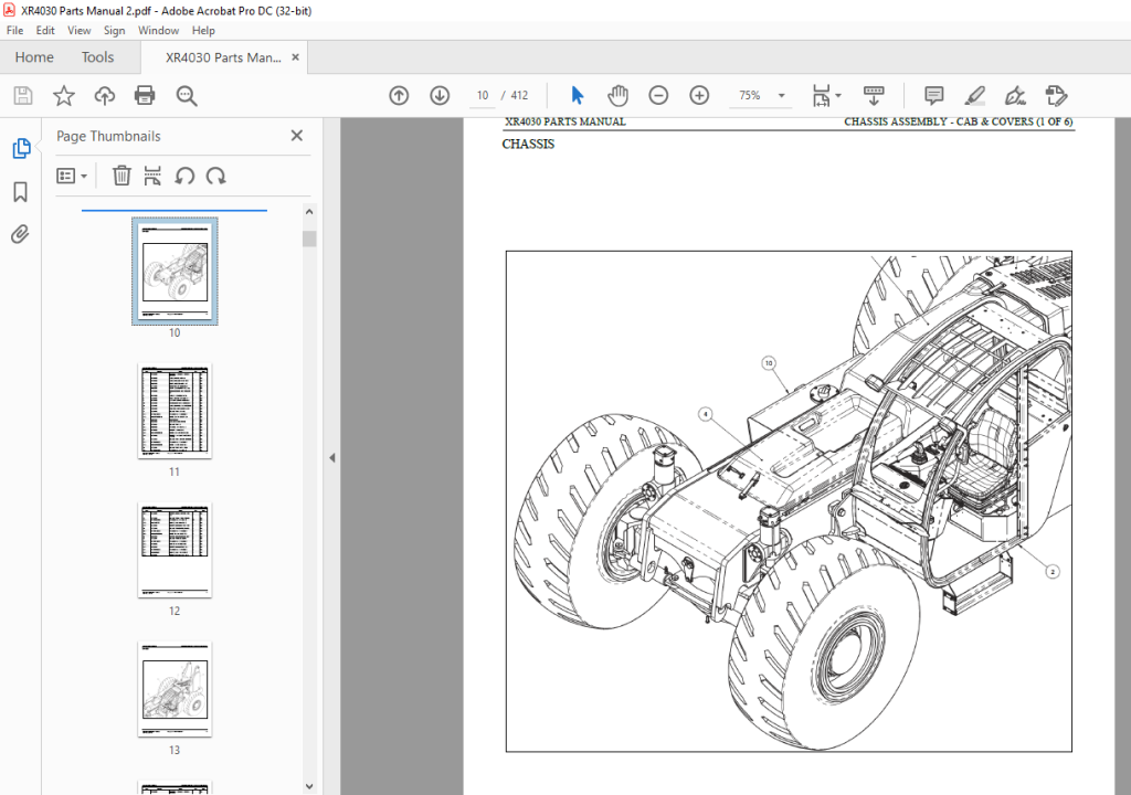 Xtreme Telehandler XR4030 Forklift Parts Manual – PDF DOWNLOAD ...