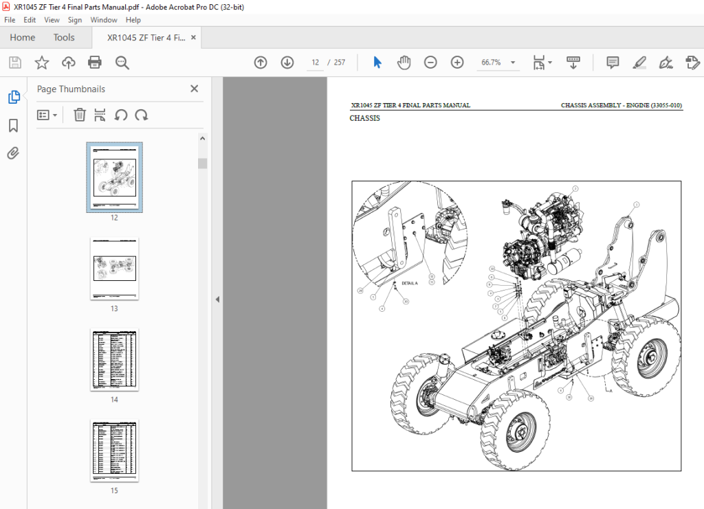 Xtreme XR1045 ZF TIER 4 FINAL Telehandler Parts Manual - PDF DOWNLOAD