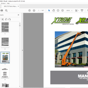 Xtreme XR1270 Telehandler Parts Manual 24942-100 - PDF DOWNLOAD ...