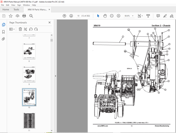 Xtreme XR619 Telehandler Parts List Manual 24979-000 PDF Download ...