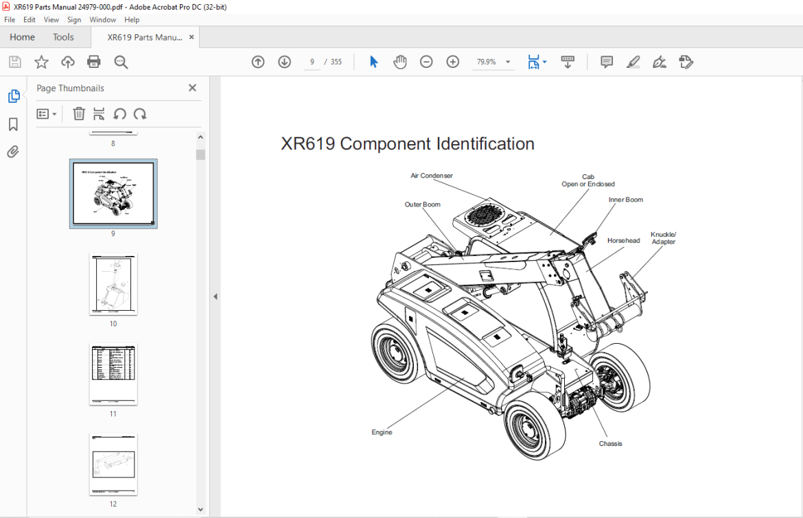 Xtreme XR619 Telehandler Parts Manual 24979-000 – PDF DOWNLOAD ...