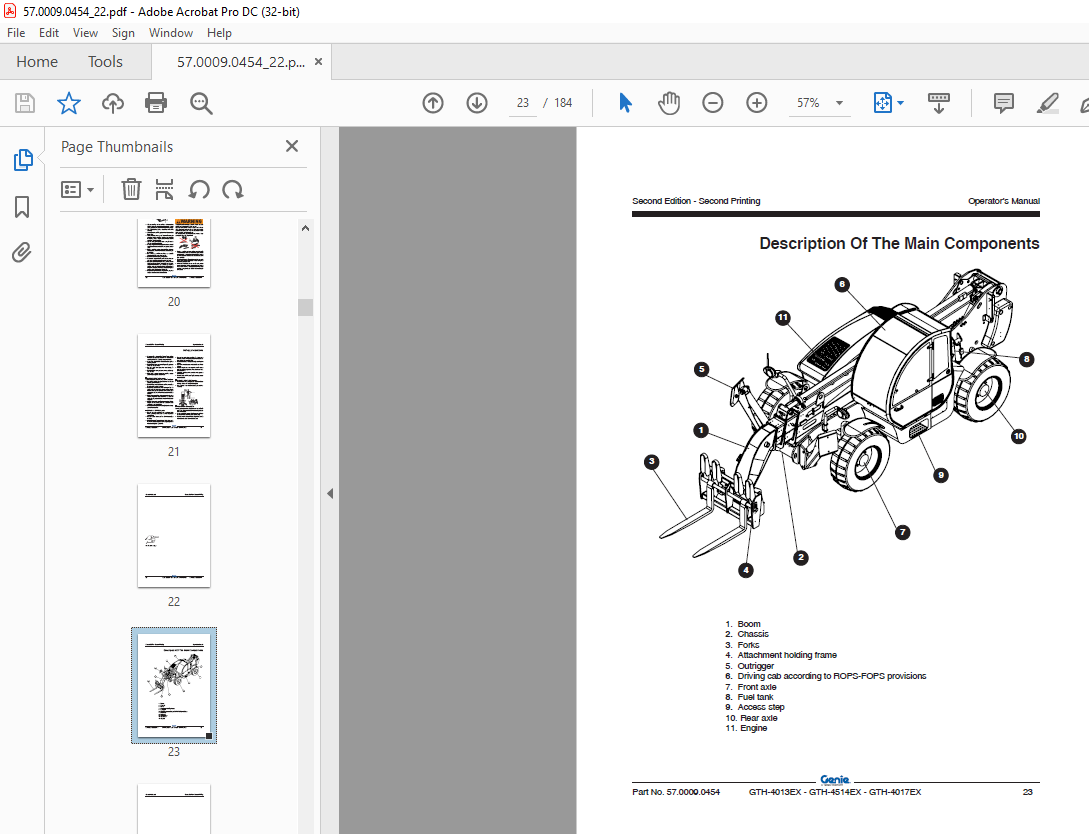Genie GTH-4013 EX GTH-4514 EX GTH 4017 EX Operator’s Manual PDF ...