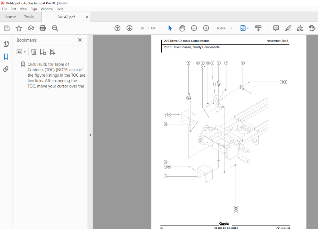 Genie Lift Truck GS-2668 DC GS-3268DC Parts Manual 84142