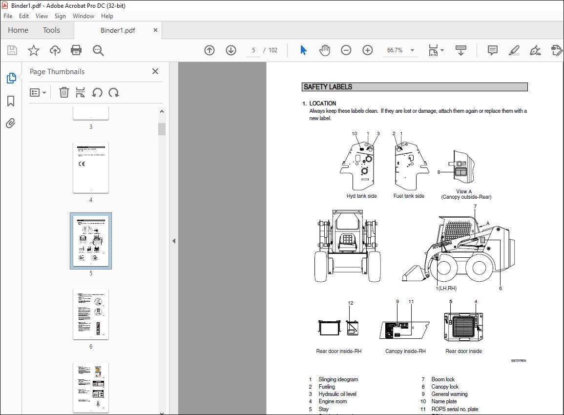 Hyundai HSL850-7 Skid Steer Loader Operator’s Manual 2023 – PDF ...