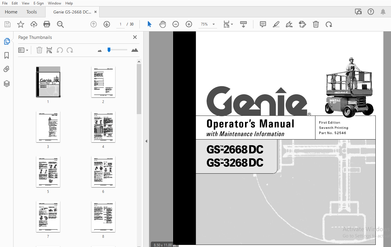Genie GS-2668 DC GS-3268 DC Operator's Manual 52546 - PDF DOWNLOAD ...