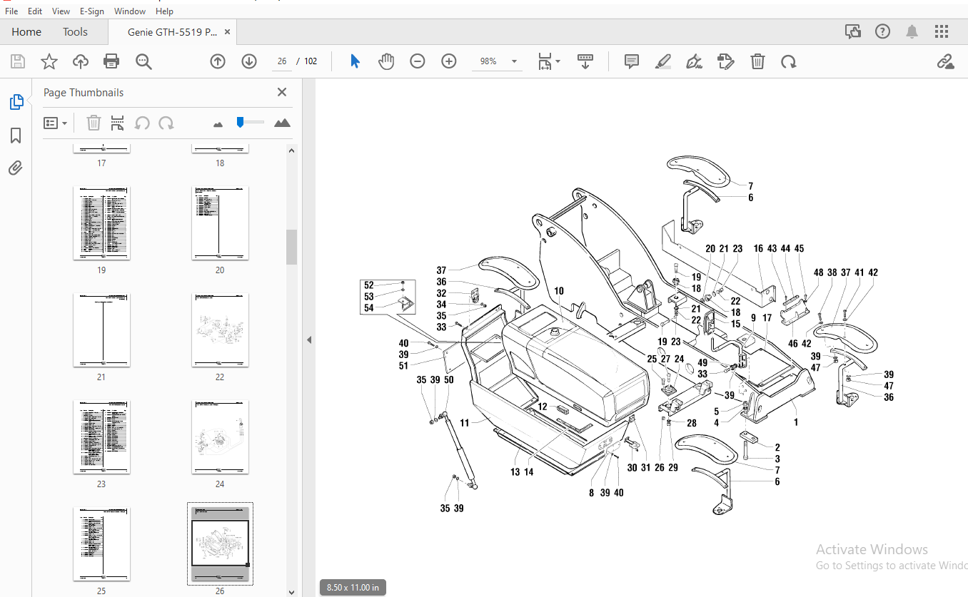 Genie GTH-5519 Parts Manual 645000 - PDF DOWNLOAD - HeyDownloads ...