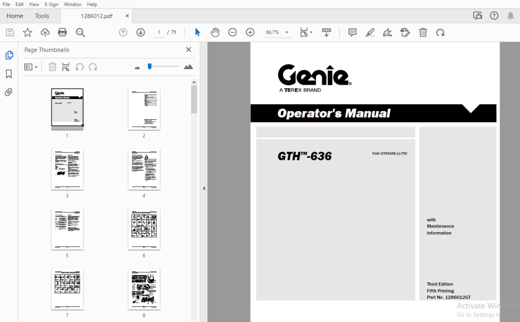 Genie GTH-636 Operator's Manual 1286012 - PDF DOWNLOAD - HeyDownloads ...
