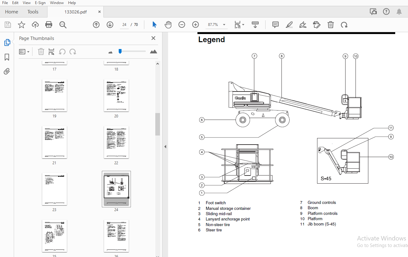 Genie S-40 S-45 Operator's Manual 133026 - PDF DOWNLOAD - HeyDownloads ...