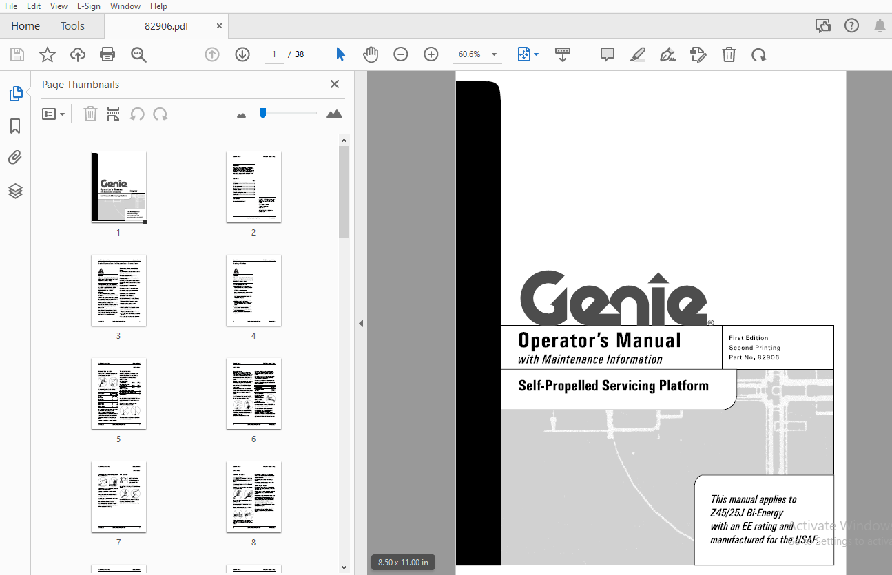 Genie Self Propelled Servicing Platform Operator’s Manual 82906 – PDF ...