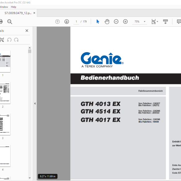 Genie lift GTH-2506 GTH-3007 Bedienerhandbuch 57.0009.0557 ...