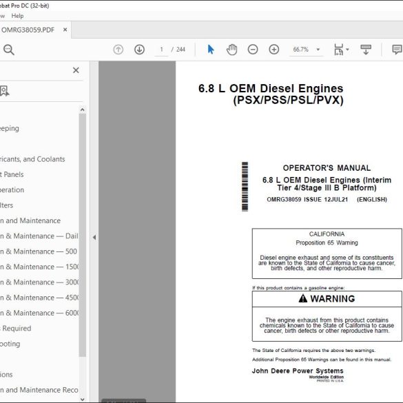 John Deere 6.8 L OEM Diesel Engines (PSX/PSS/PSL/PVX) Operator's Manual ...