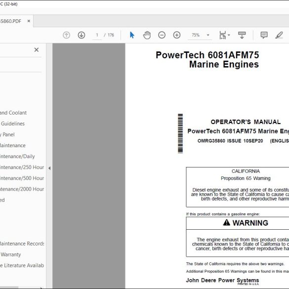 John Deere 6081HFN01, HFN02, HFN03 8.1 L, 6081 Operator's Manual PDF ...