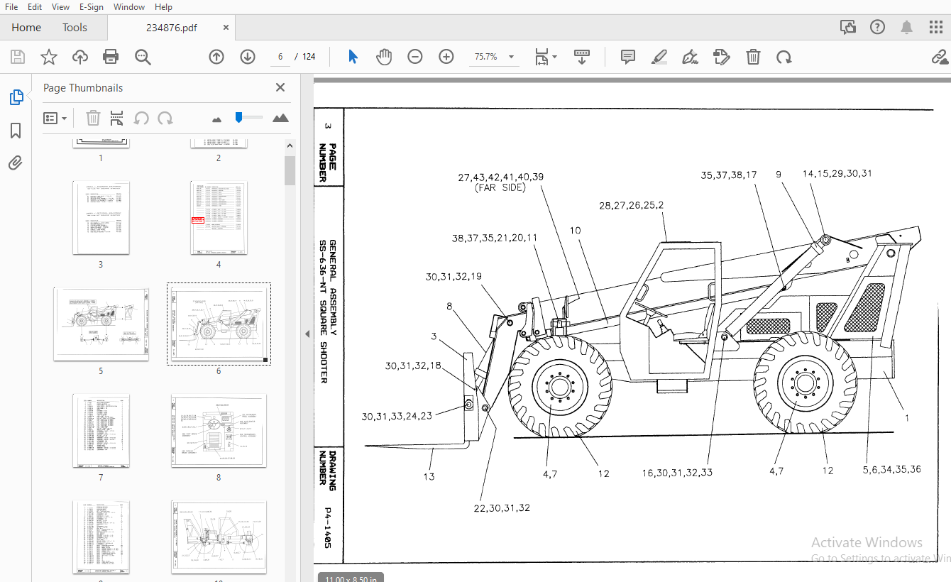 Terex Handlers Square Shooter SS-636 NT Parts Manual 234876 - PDF ...