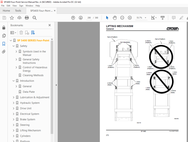 Crown SP3400 Series Four-Point Maintenance Manual – PDF DOWNLOAD ...