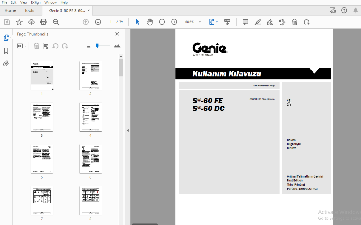 Genie S-60 FE S-60 DC Kullanım Kılavuzu 1299606TR – PDF DOWNLOAD ...