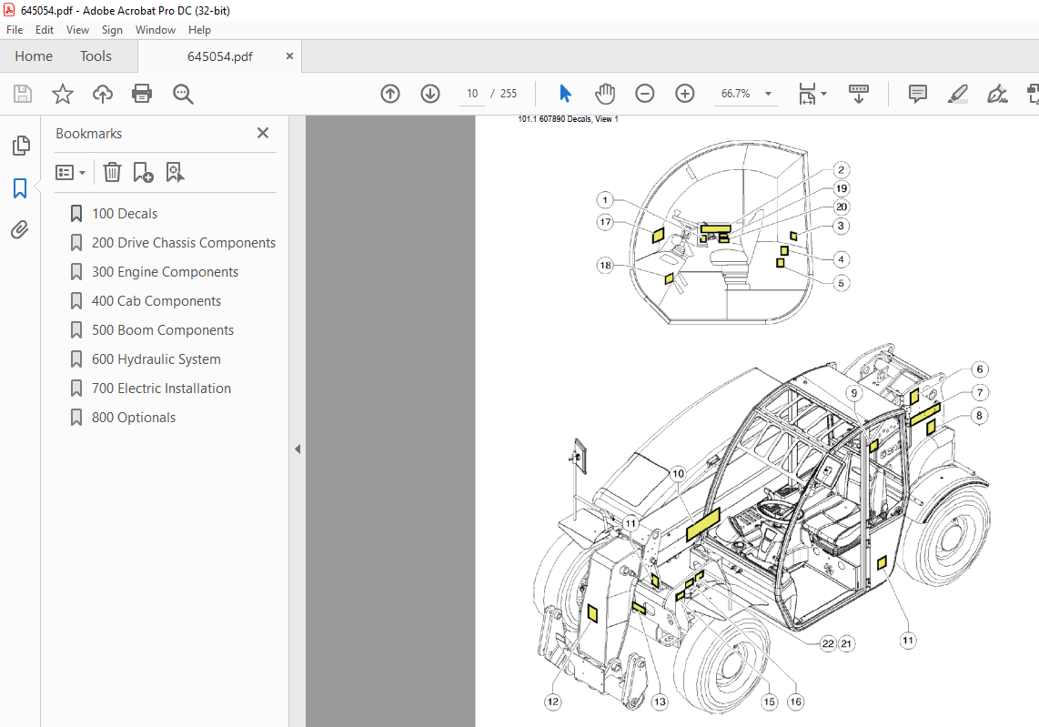 Genie Telehandler GTH-5519 Parts Manual 645054 - PDF DOWNLOAD