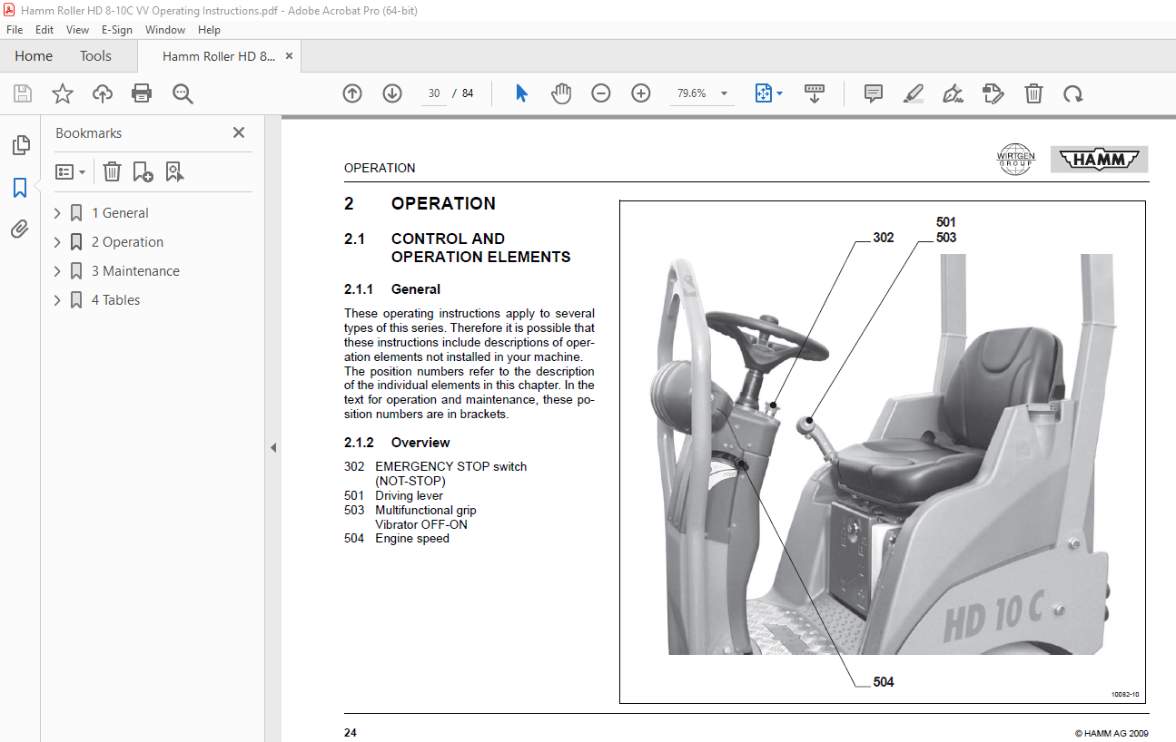 Hamm HD 8 VV HD 10C VV Roller Operating instructions Manual PDF ...