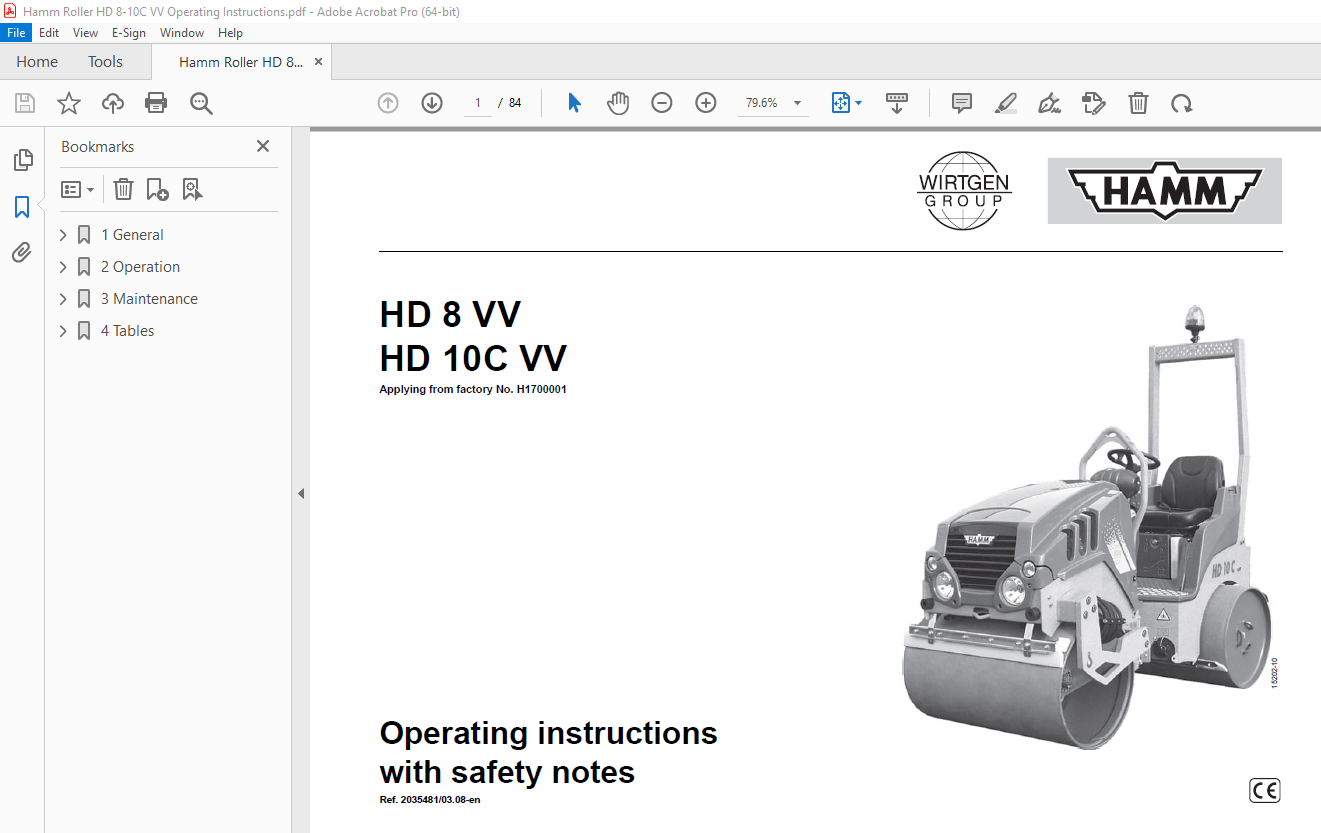 Hamm HD 8 VV HD 10C VV Roller Operating instructions Manual PDF ...