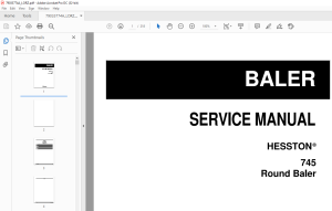 Hesston EU Hay Equipment 745 ROUND BALER SERVICE MANUAL – HeyDownloads ...