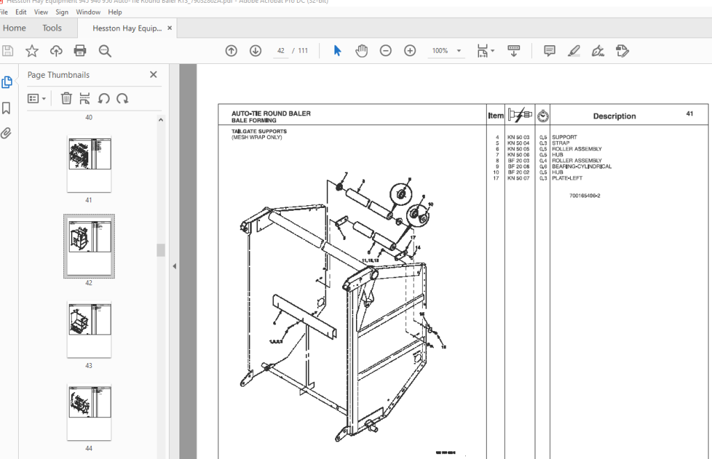 Hesston 945/946/956 Auto-Tie Round Baler Repair Time Schedule Manual ...