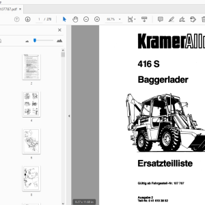 Kramer Allrad 512 SL/SLx Wheel loader Parts Manual - PDF DOWNLOAD