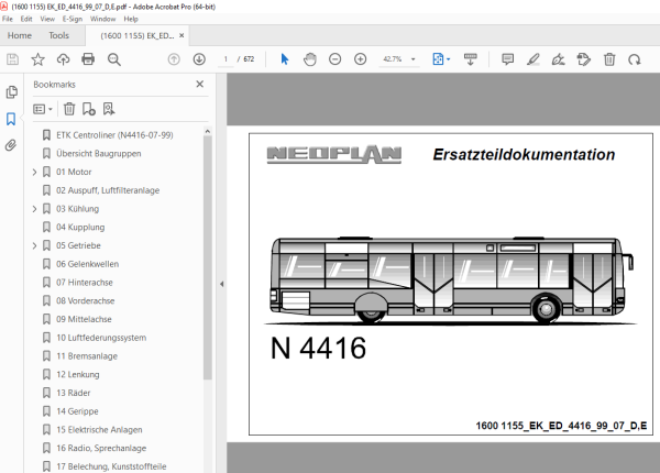 Man Neoplan N 4416 Ersatzteildokumentation – PDF DOWNLOAD ...