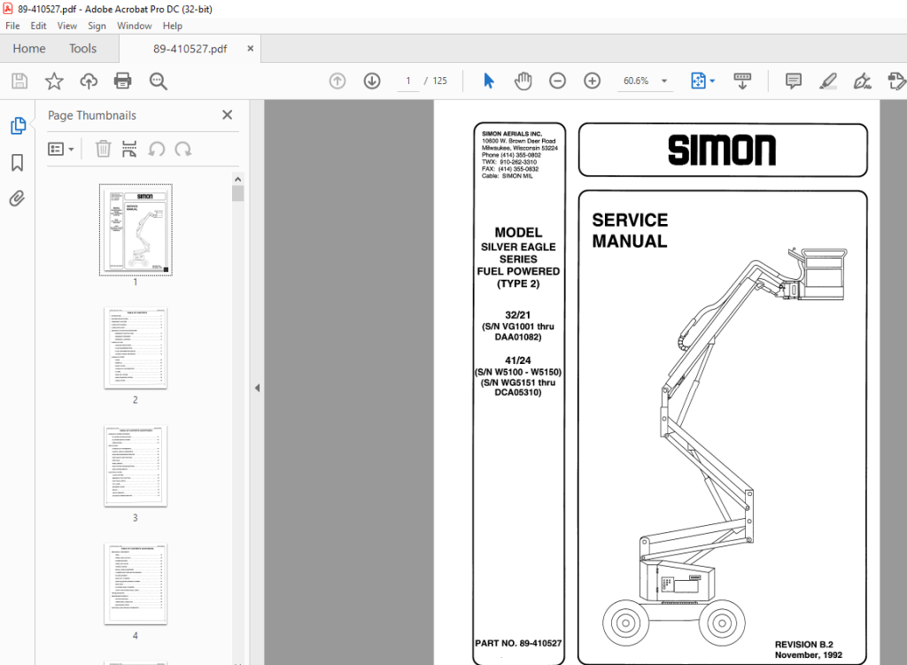 SIMON SILVER EAGLE SERIES 32/21 41/24 SERVICE MANUAL - PDF DOWNLOAD